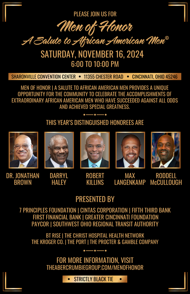 Men of Honor Gala to celebrate accomplishments of African American men