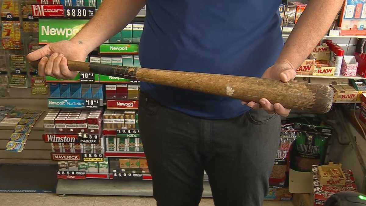 Store clerk scares off would-be robber with baseball bat