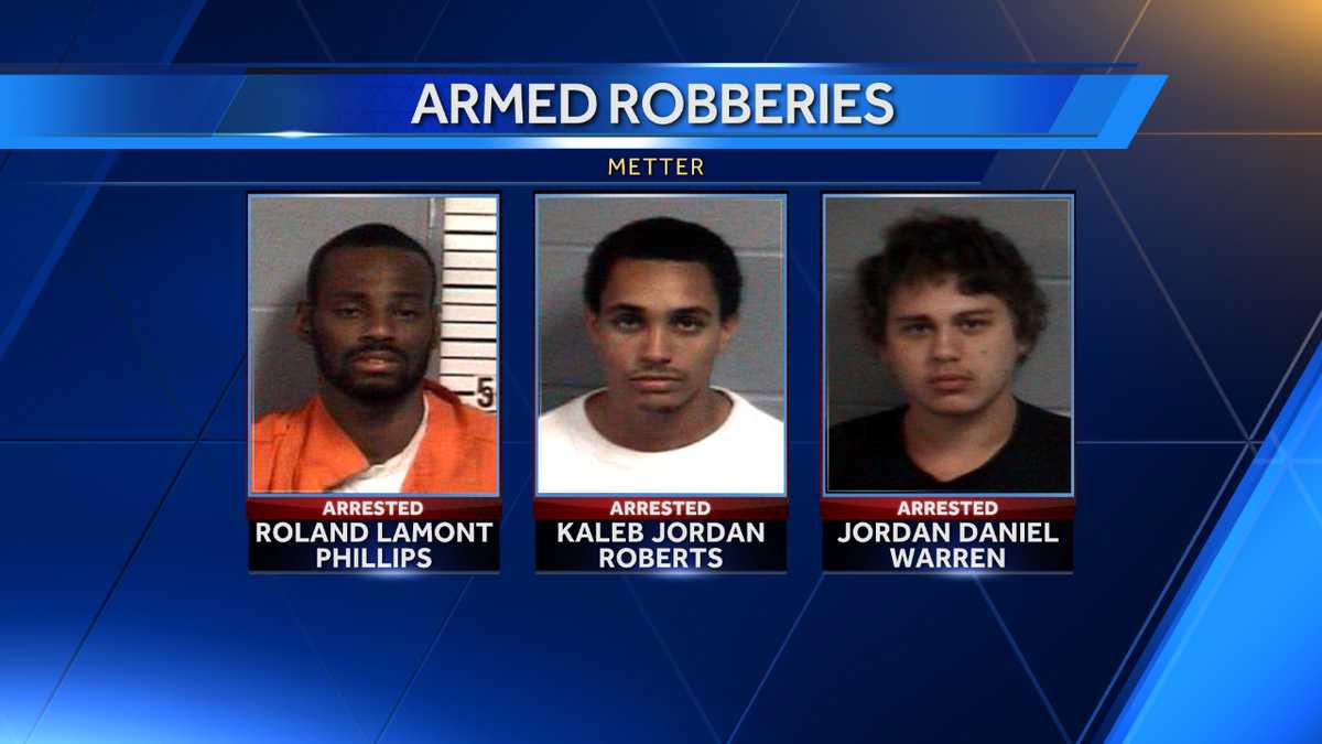 Four charged in two armed robberies in Metter