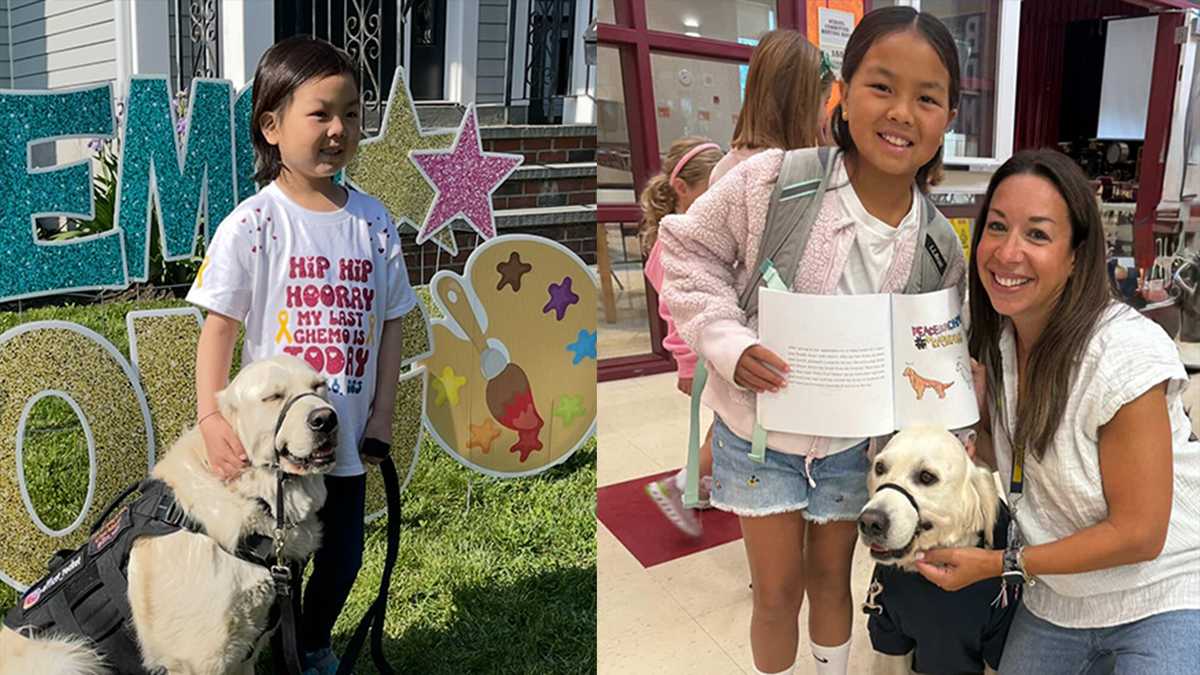 Needham girl's book about cancer journey features police pup who ...