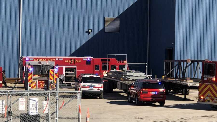 Kansas City fire says worker pinned by steel beam inside warehouse