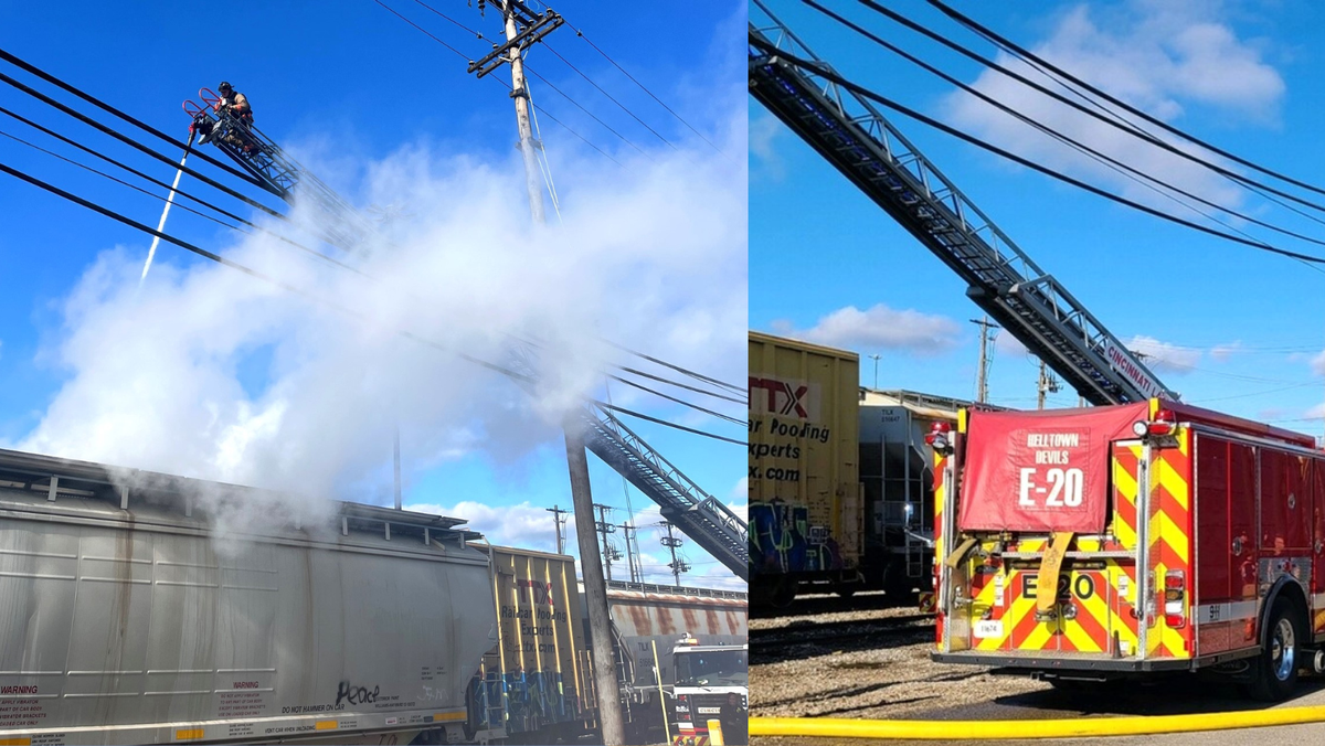 CFD: Firefighters respond to train car fire in Camp Washington