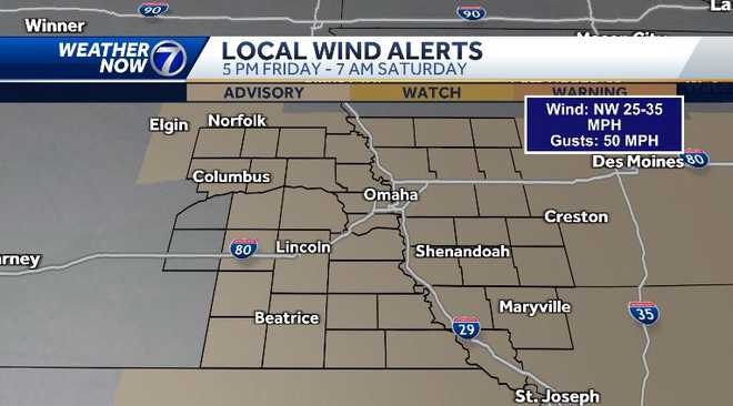 Nebraska under wind advisory Friday; severe weather possible for Iowa ...