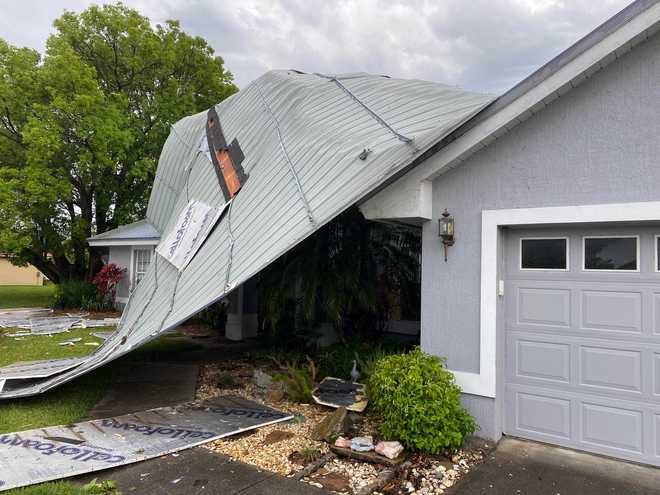 Severe Central Florida storms tear roof off home