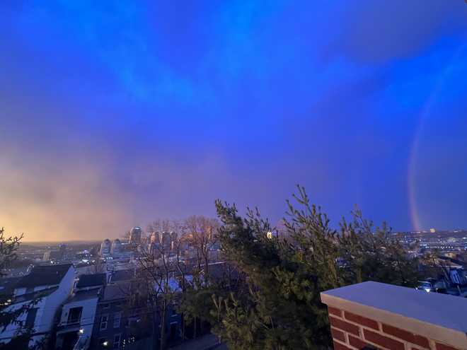 Did you see it? Incredible sunrise, double rainbow dazzles Cincinnati sky