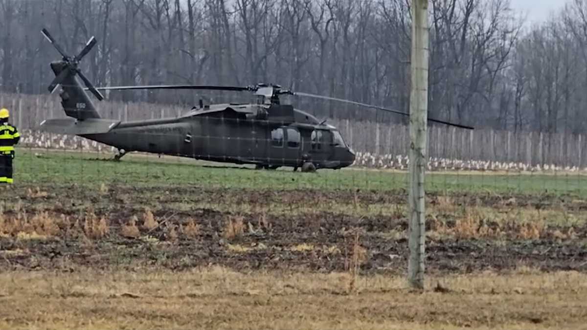 Military helicopter makes 'precautionary' landing in Berks County, Pa.