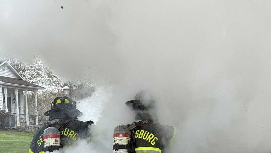 Minivan bursts into flames in Adams County, Pa.