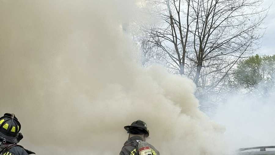 Minivan bursts into flames in Adams County, Pa.