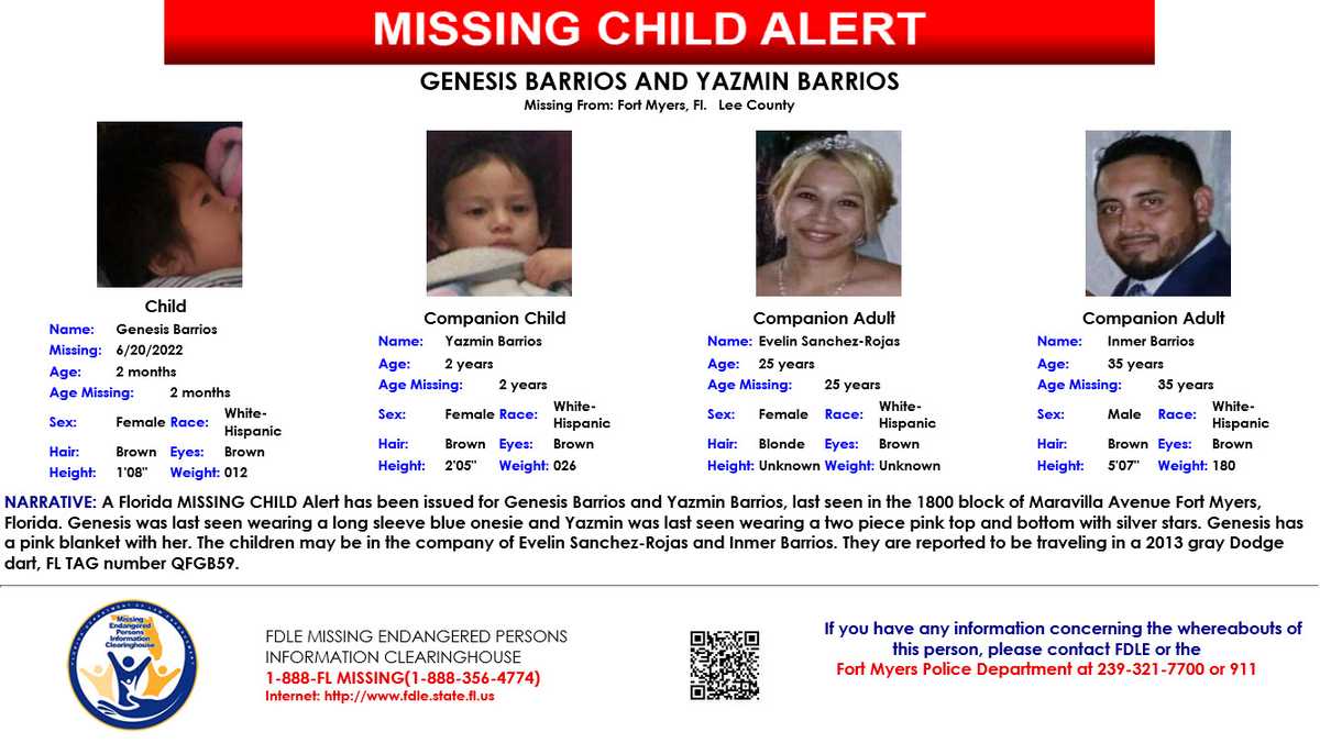 Missing Child Alert issued for Florida infant, 2-year-old