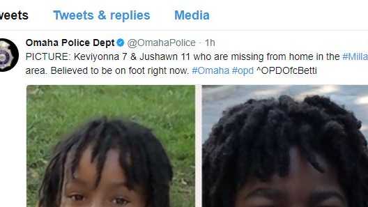 Omaha police search for missing children, ages 7 and 11