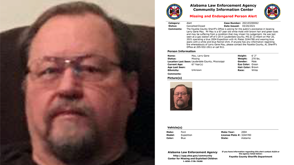 Search underway for missing Alabama man last seen in Mississippi