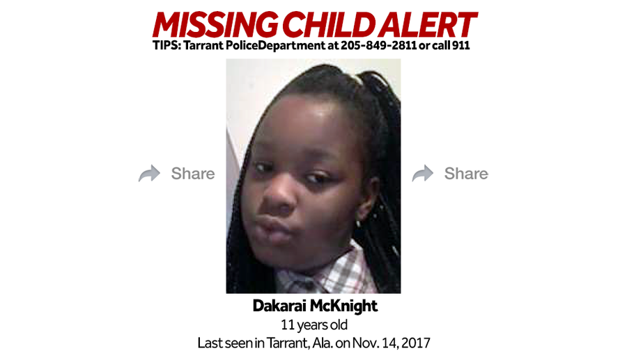 Emergency missing child alert issued for 11-year-old Tarrant girl Emergency missing child alert issued for 11-year-old Tarrant girl