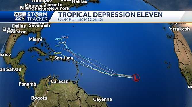 Tropical Depression forecast to strengthen, continue to move west-northwest