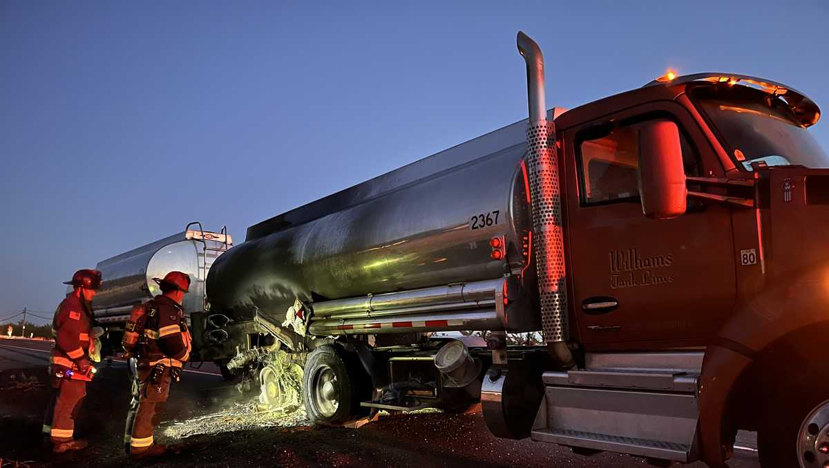 Gasoline truck caught fire while driving in Oakdale on State Route 120 ...