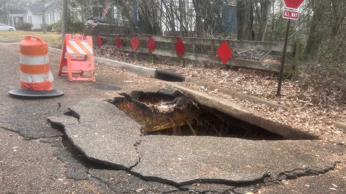 Massive hole forms at bridge in Fondren neighborhood