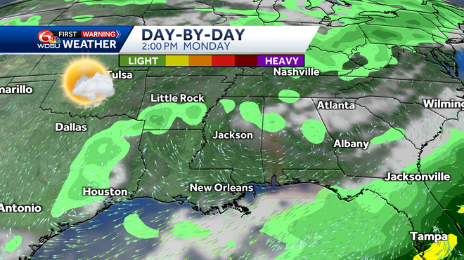 New Orleans Louisiana weather forecast record high rain chances