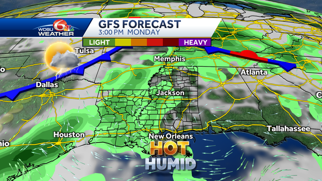 New Orleans storms flood potential heat and humidity
