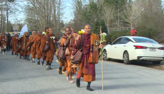 Monks update route for Walk for Peace