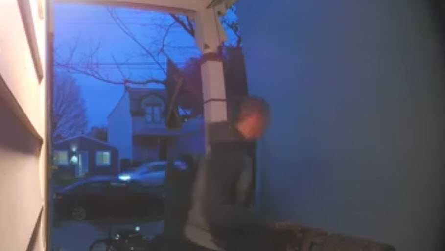 Door bell camera catches man stealing mail off porch in Newport