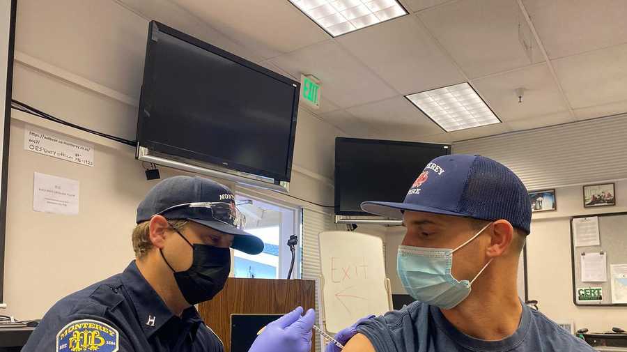 Monterey firefighters given COVID-19 vaccine
