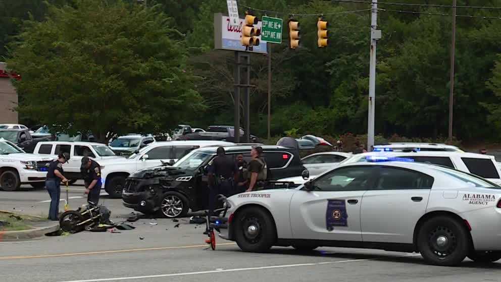 Motorcycle Police Chase Trussville Center Point Alabama Crash