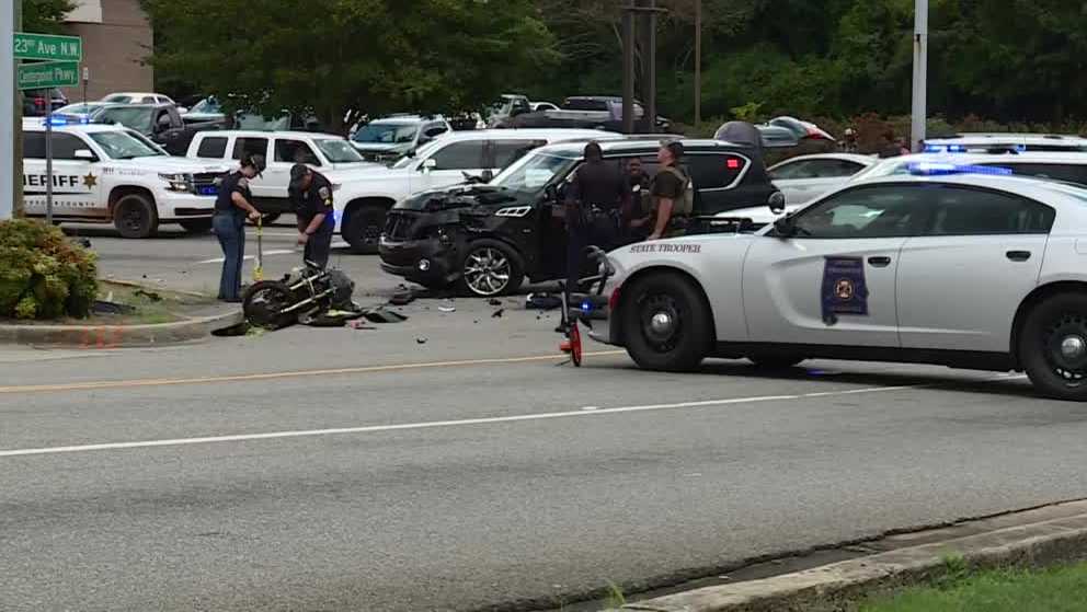 Motorcycle Police Chase Trussville Center Point Alabama Crash