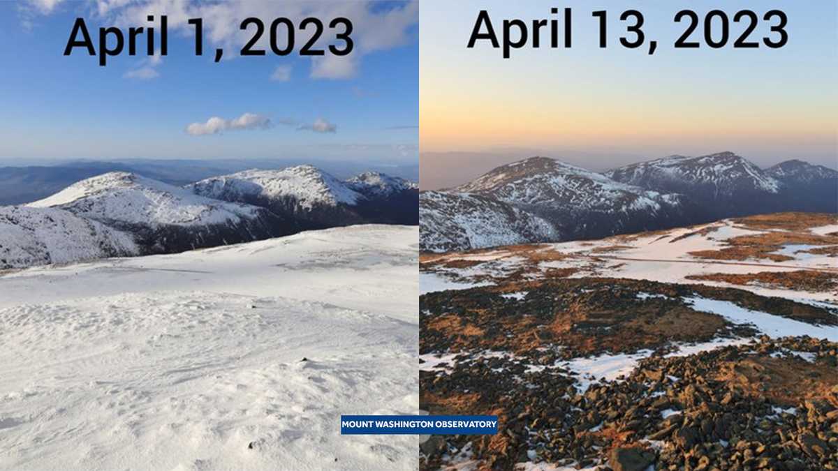 Mount Washington snow melting fast