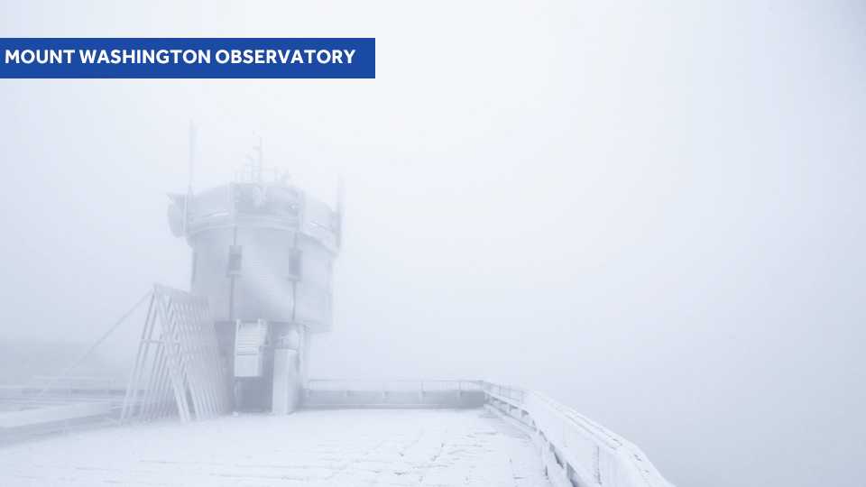 Wintry weather continues on top of Mount Washington