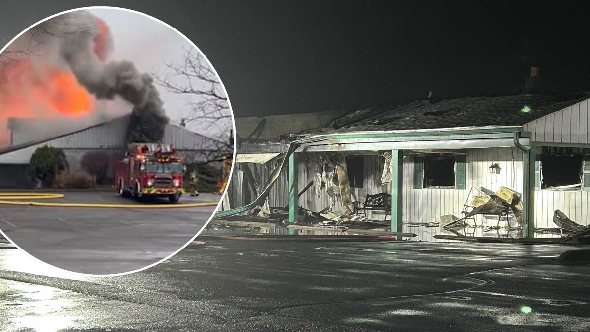 Massive fire burns for hours at event center in Whitewater Township