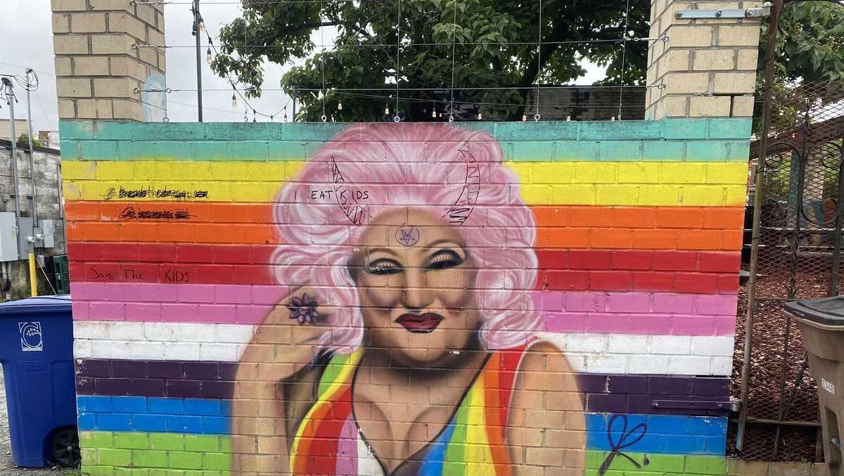 'Hateful. Disrespectful. Shameful': Mural of drag queen vandalized in ...