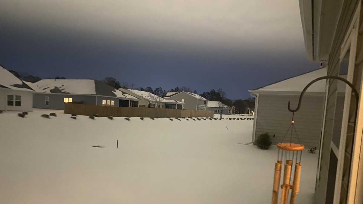 Preliminary snow total reports across South Carolina