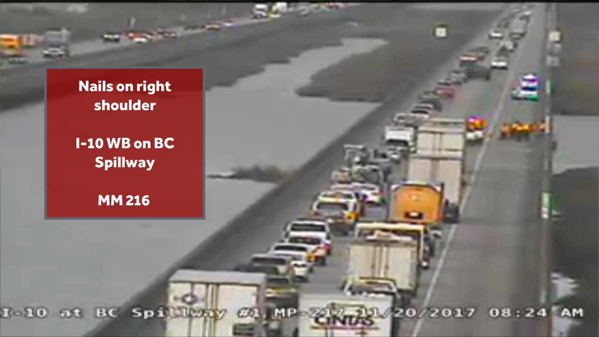Bonnet Carre Spillway Brought To Crawl After Truck Spills Nails