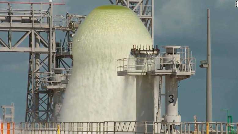 Why did NASA launch 450,000 gallons of water?