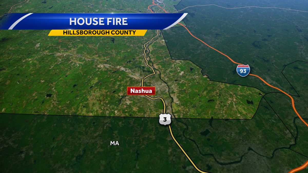 Crews battle house fire in Nashua
