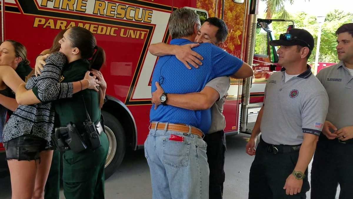 Man reunited with local responders who saved his life