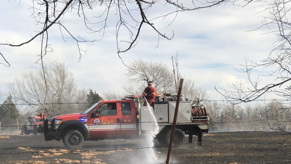 Firefighters Battle Grass Fire That Threatened Structures In Northeast Okc