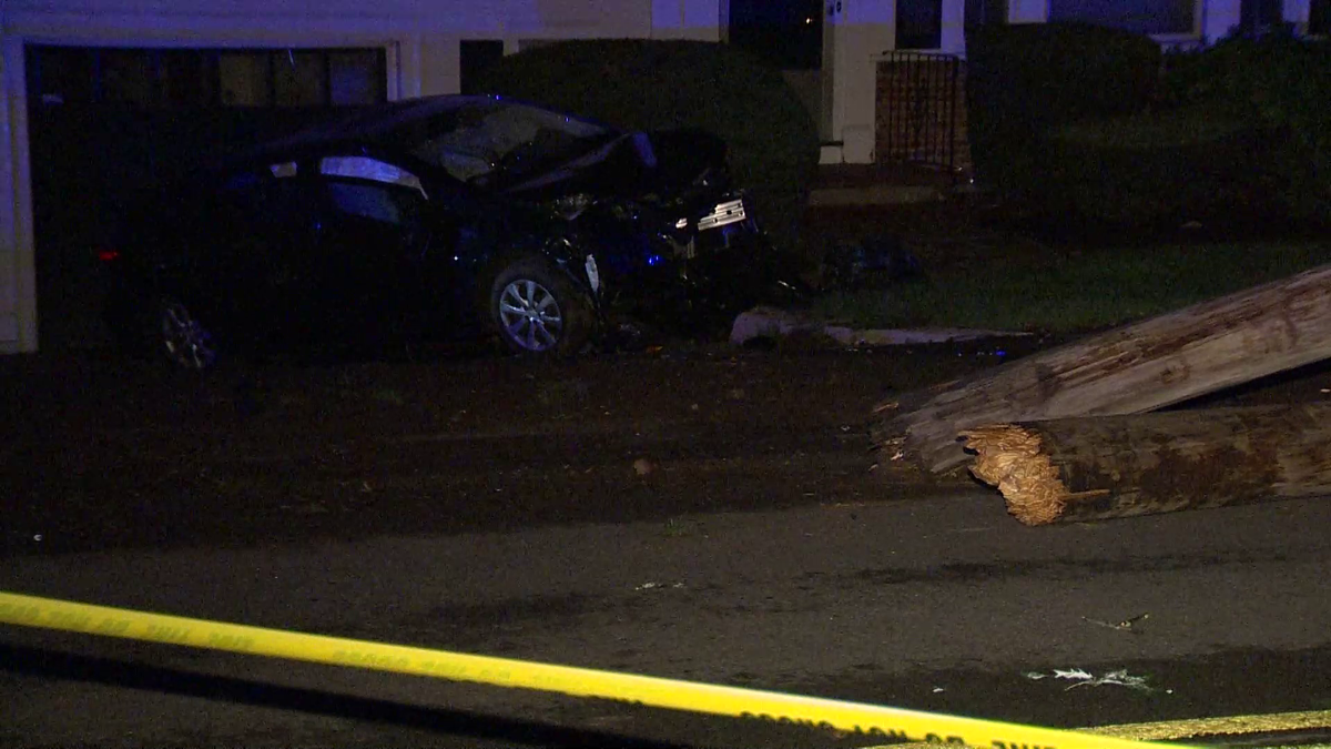 Utility pole split in half in crash with 15-year-old driving