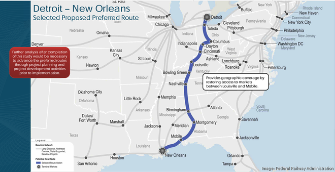 New Amtrak routes being considered, with one running through Louisville