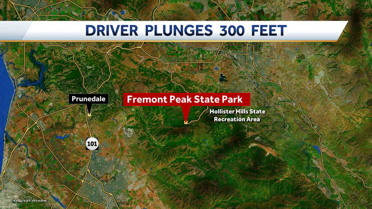Driver plunges 300 ft. down embankment at Fremont Peak State Park