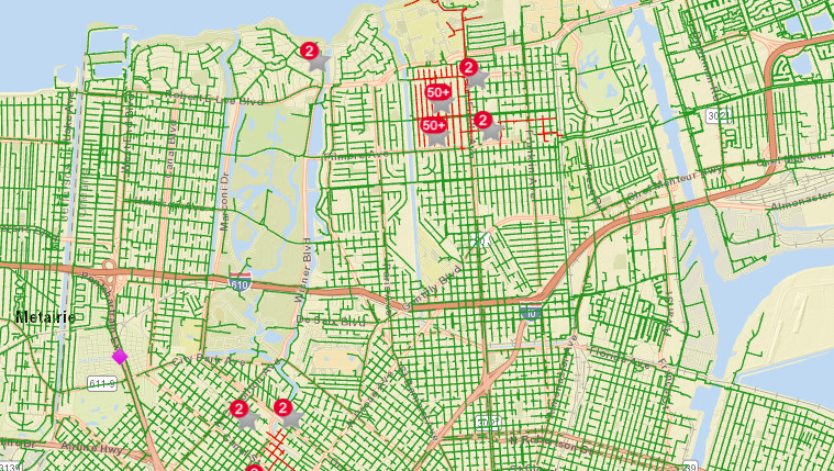 New Orleans Gentilly, Mid-City neighborhood power outages
