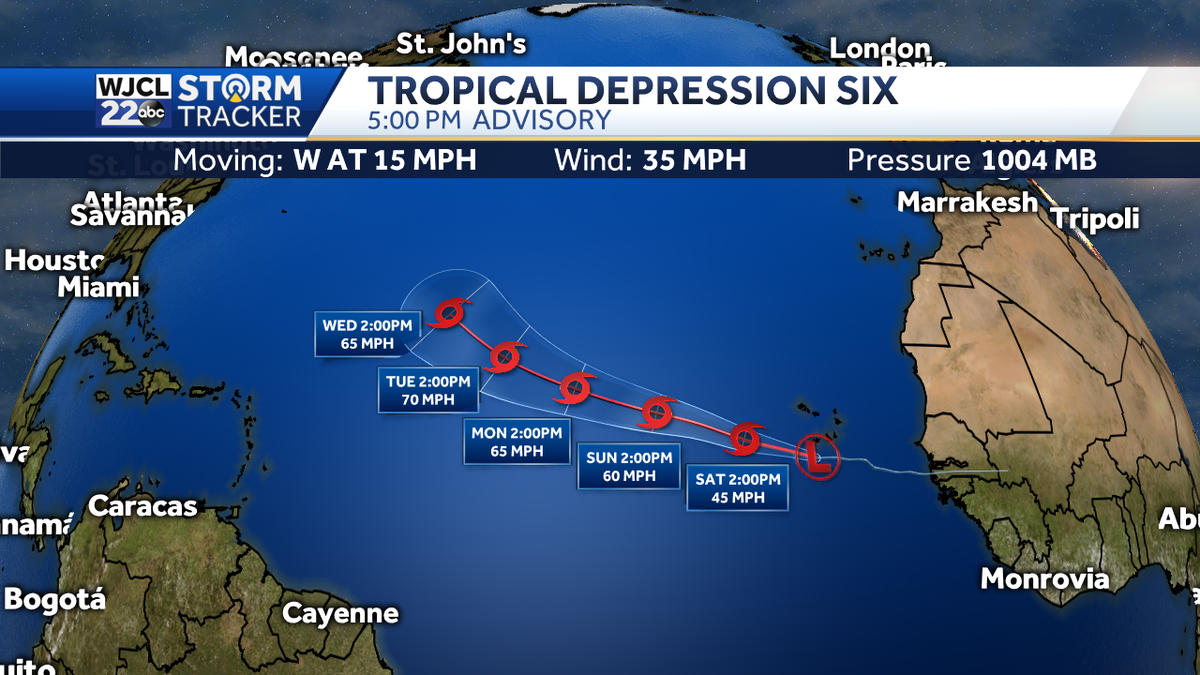 Tropical Depression Six forms