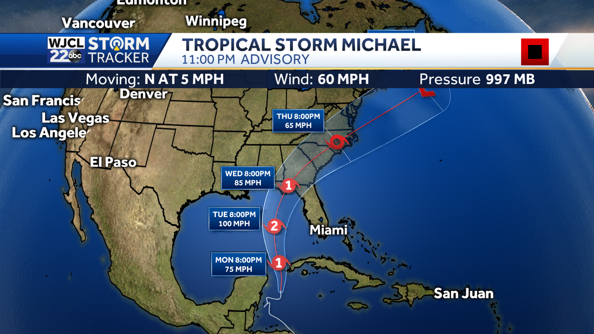 When will we feel the impact of Tropical Storm Michael?