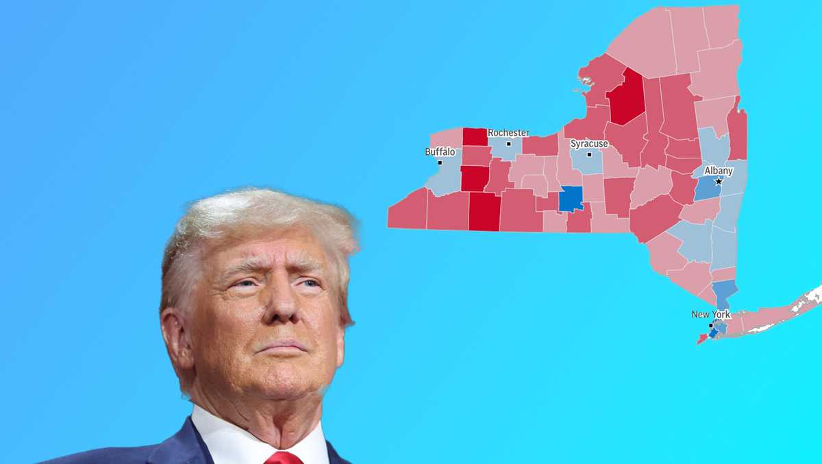 New York election maps show Trump gained votes in 2024 election