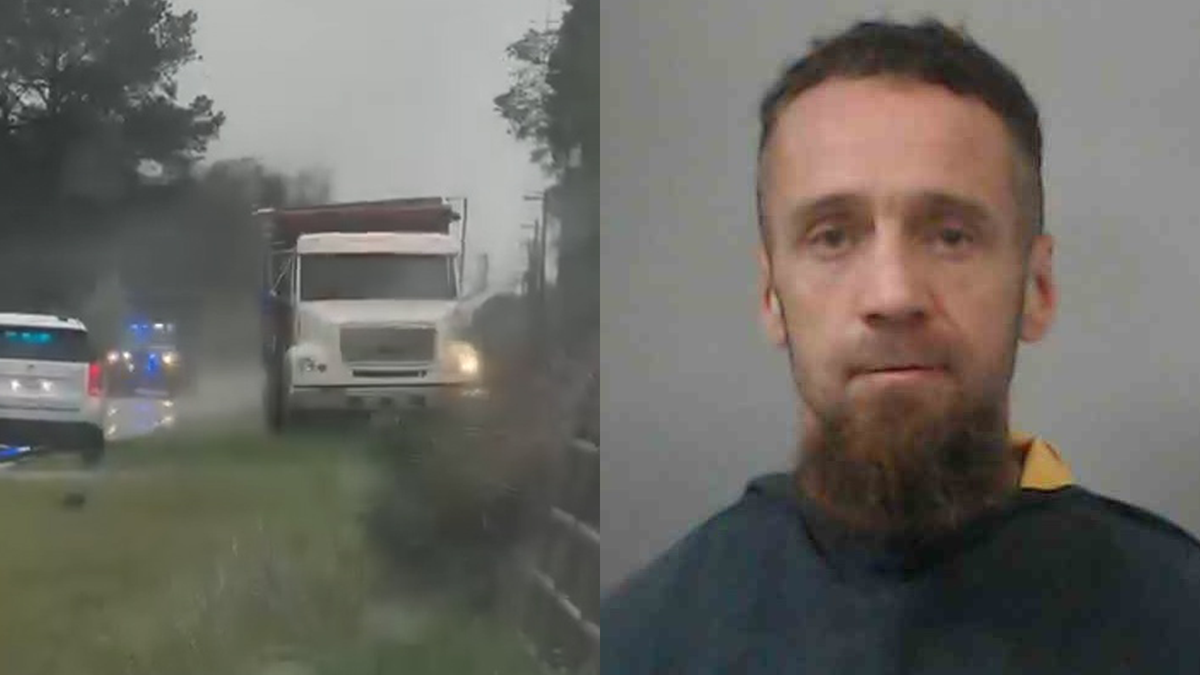 SC: Video shows stolen dump truck pass police roadblock during pursuit