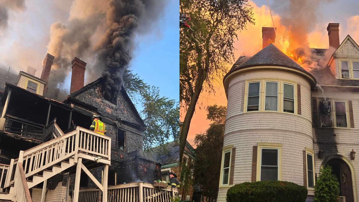 Flames burn for hours during fire at home in Lynn, Mass.