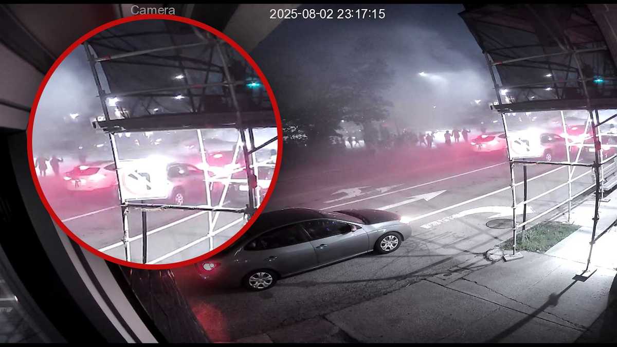 Police break up group street racing 'over 100 cars' in Newton Centre