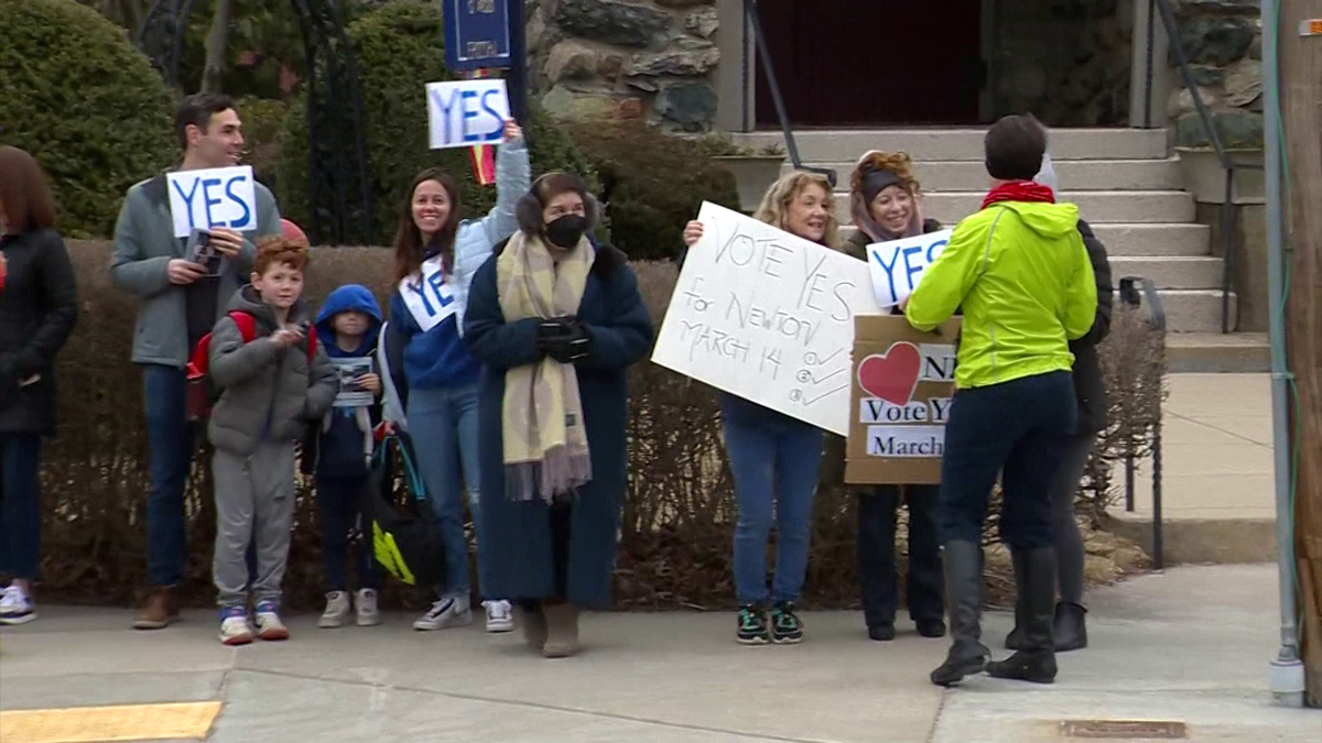 Newton parents, teachers hit picket line for school funding