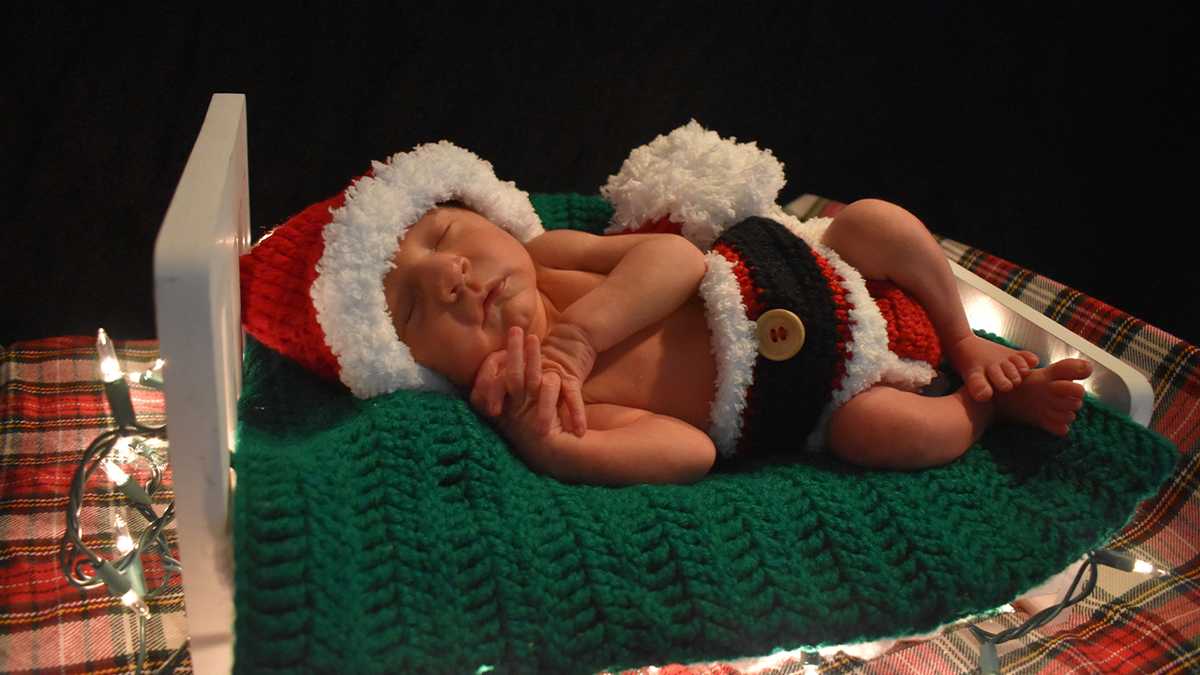 NICU babies dressed in Christmas outfits at UofL Hospital