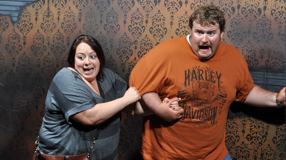 Frightened visitors caught on camera at Nightmares Fear Factory