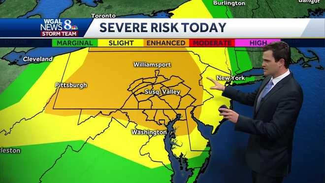 Central Pa. severe weather forecast: Hail, frequent lightning, damaging ...